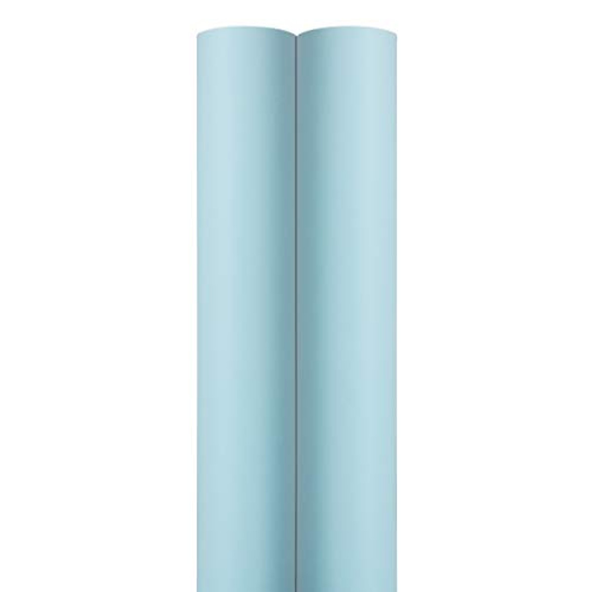 JAM Paper Gift Wrap - Matte Wrapping Paper - 50 Sq Ft Total - Matte Light Baby Blue/Pool Blue - 2 Rolls/Pack