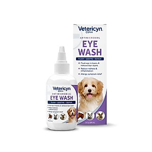 Vetericyn Plus Dog and Cat Eye Wash | Eye Drops for Dogs and Cats to Flush and Soothe Eye Irritations, Dog Tear Stain Cleaner, Safe for All Animals. 3 ounces