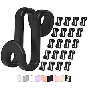 Frezon Clothes Hanger Connector Hooks, Outfit Hangers, Hanger Extender Clips, Cascading Hanger Hooks, Hangers Accessory, Heavy Duty Space Saving for Closet 60 Pack(Black)