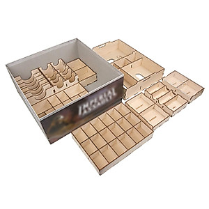 The Broken Token Board Game Organizer - Imperial Assault Compatible Wood Storage Box with Multiple Trays and Dividers