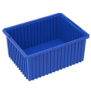 Akro-Mils 33220 Akro-Grid Plastic Slotted Dividable Modu Box Stackable Grid Storage Tote Container, (22-3 8-Inch L x 17-3 8-Inch W x 10-Inch H), (2 Pack), Blue