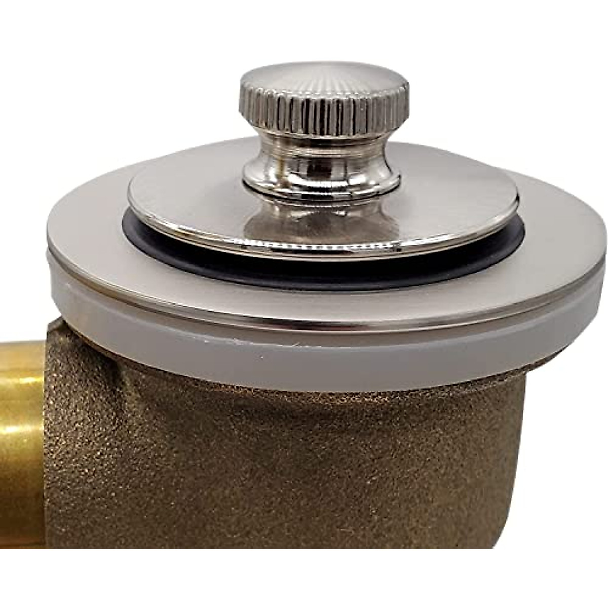 Westbrass D941K-07 1-3/8" Fine Thread Twist & Close Bathtub Drain Trim with One-Hole Overlfow Faceplate, Satin Nickel