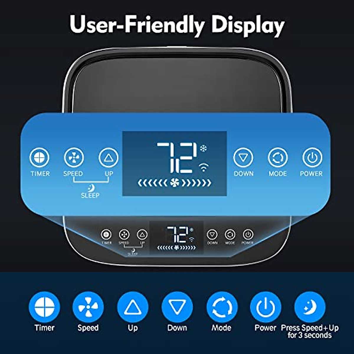 Portable Air Conditioner – Pasapair 8000BTU WIFI Portable AC Unit with App – Air Conditioner for Room with Cooling, Dehumidifier, Fan, Sleep Model 4-in-1 - Space-Saving, Efficient and Energy-Saving