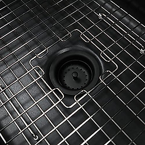 SinkSense 3.5" Basket Strainer Drain with Post Style Basket, Matte Black