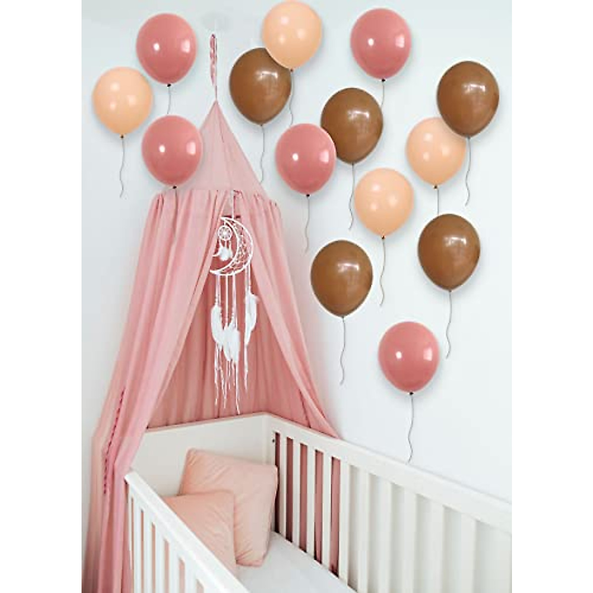 60PCS Blush Nude Cream Dusty Rose Mauve Pink Tan Brown 10 Inch Latex Balloon Backrop Arch Garland for Boho Nuetral Baby Shower Rustic Fall Bridal Shower Wedding Birthday Party Decoration