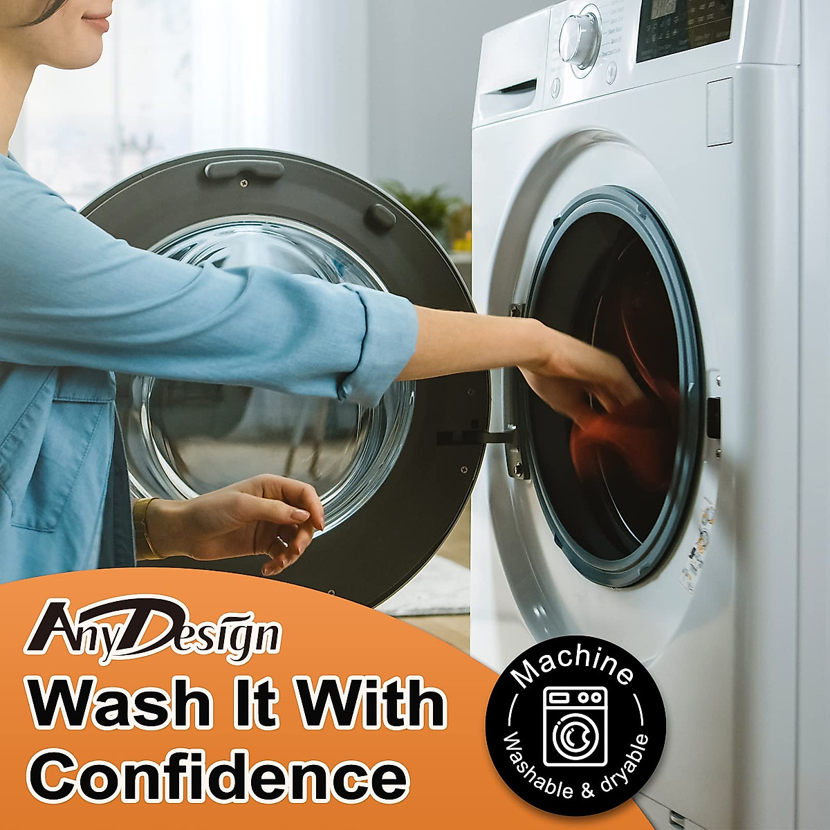 AnyDesign Fall Kitchen Dish Towel 18 x 28 Inch Hello Pumpkin Thanksgiving Harvest Tea Towel Autumn Orange White Dishcloth Rustic Farmhouse Hand Drying Cloth Towel for Kitchen Cooking Baking, 2 Pack