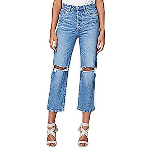 [BLANKNYC] Womens Luxury Clothing Ribcage Straight Leg Denim Jean Pants, The Baxter, Higher Power, 25