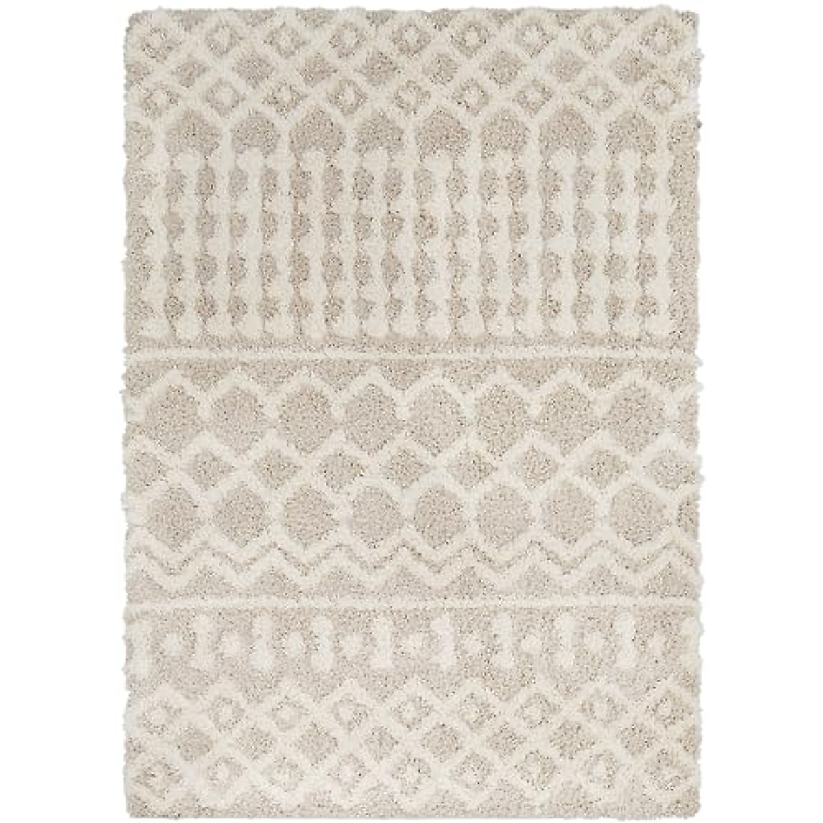 Livabliss Hapsburg Moroccan Shag Area Rug, 5'3" x 7'3", Beige
