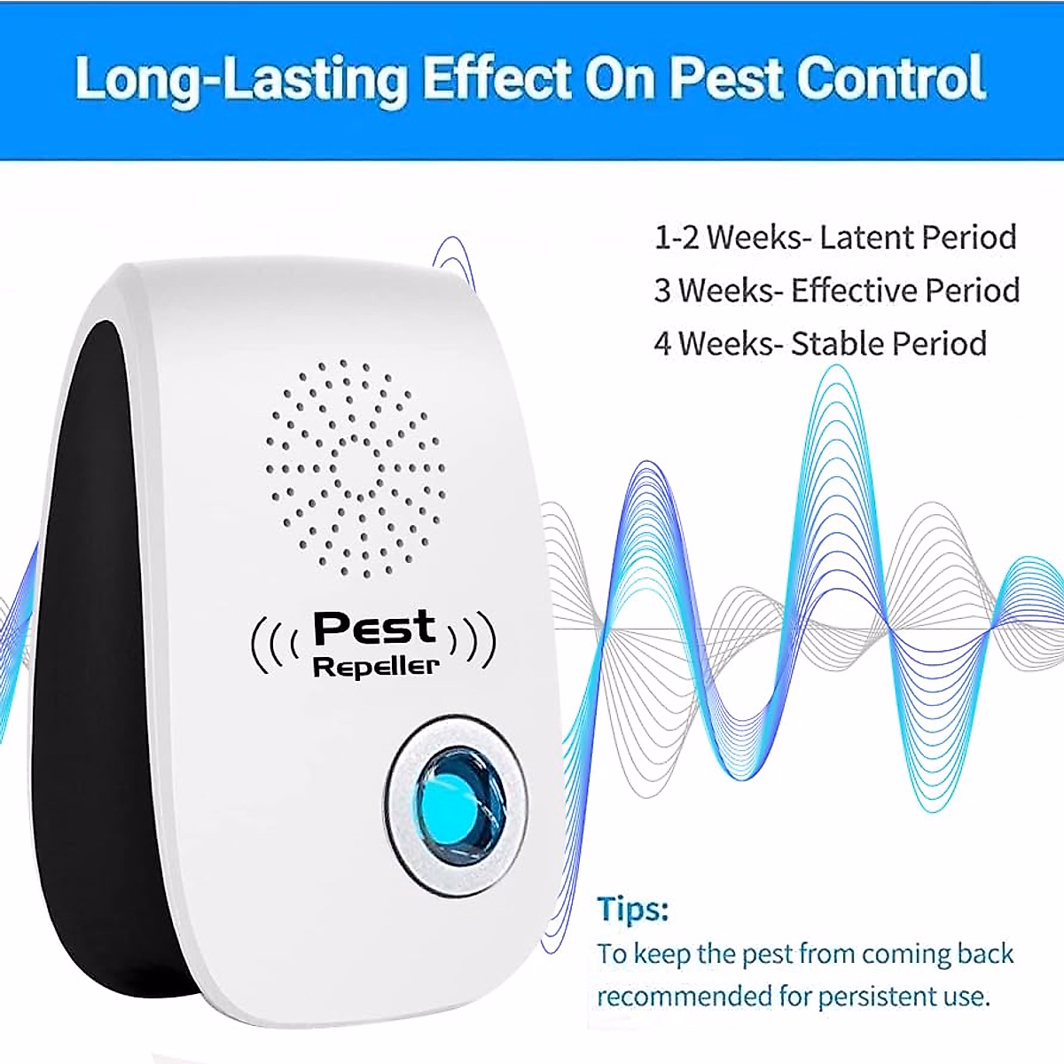Toyukia 2023 Upgraded Dual Ultrasonic Pest Repeller 6 Pack, Electronic Pest Repellent, Pest Control Plug in for Insects, Roach,Mice,Spider, Mosquito Used for Home,Office etc