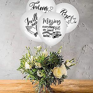 Chenkaiyang 60 Pieces Funeral Balloons Memorial Balloons to Release in Sky Memorial Balloons Lanterns Latex Rest in Peace Balloons with 3 Roll Ribbon for Celebration of Life Happy Heavenly Party