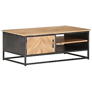 QJBSAVVA Coffee Table 35.4"x19.7"x13.8" Solid Acacia Wood,Entrance Table Tray Tables Center Table Low Table Suitable for Meeting Rooms, Reception Rooms, Offices