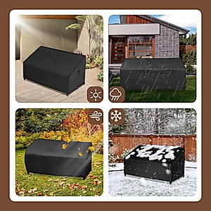 iBirdie Patio Furniture Sofa Covers 60W x 42D x 30H 2-Seater inch Outdoor Waterproof Couch Loveseat Bench Cover, Black