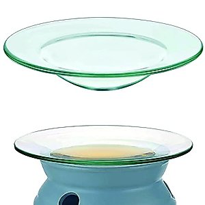 LYMGS 4.5" Replacement Oil Warmer Dish, 115mm Wax Melt Warmer Liner Round Glass Dish, Candle Warmer Bowl Plate Wax Tray for Scented Wax Aroma Therapy Lamp, 1 Pack