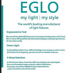 EGLO 20599A Crash Ceiling Pendant, Matte Nickel, 14-Inch