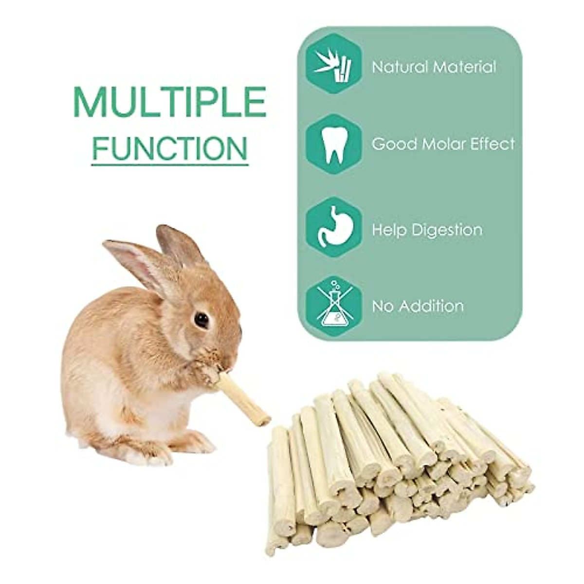 XLpeixin 300g Snacks Sweet Bamboo Chew Toy for Rabbits Chew Sticks for Hamster Chinchilla Guinea Pig,Molar Treats Snack for Small Animals…