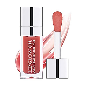 Sea-Maid Plumping Lip Oil, Hydrating Gloss Tinted Lip Balm Transparent Lip Care, Big Brush Head Glitter Shine, Long Lasting Nourishing Non-sticky Fresh Texture