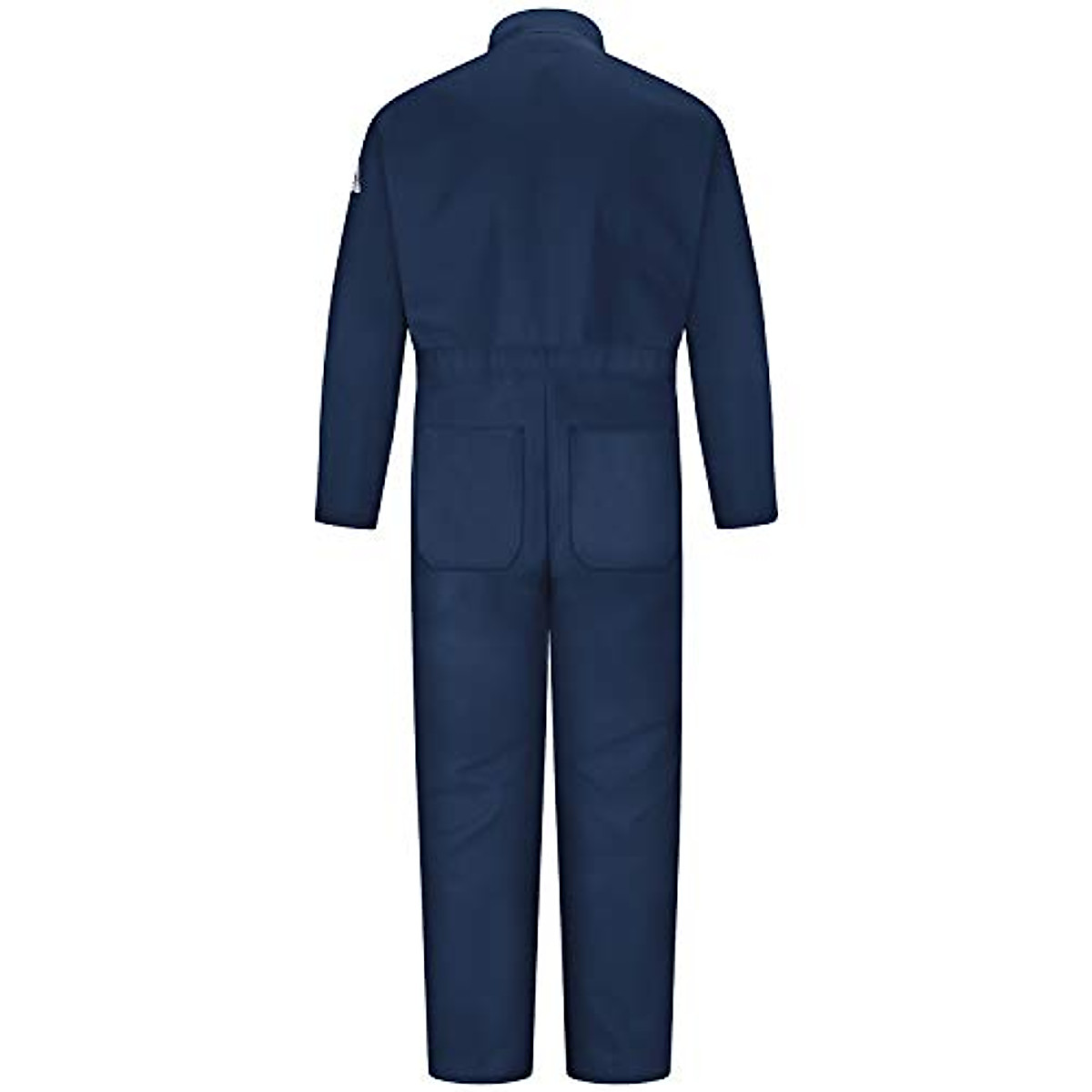 Bulwark FR Men's Flame Resistant 9 oz Twill Cotton Classic Coverall with Hemmed Sleeves, Navy, 46