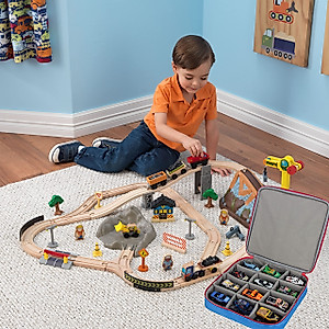 KISLANE Carrying Case for 12 Monster Jam Toy Trucks, Kids Toy Cars Storage Bag Hold 12 Monster Jam Toy Trucks, Bag Only (Blue)