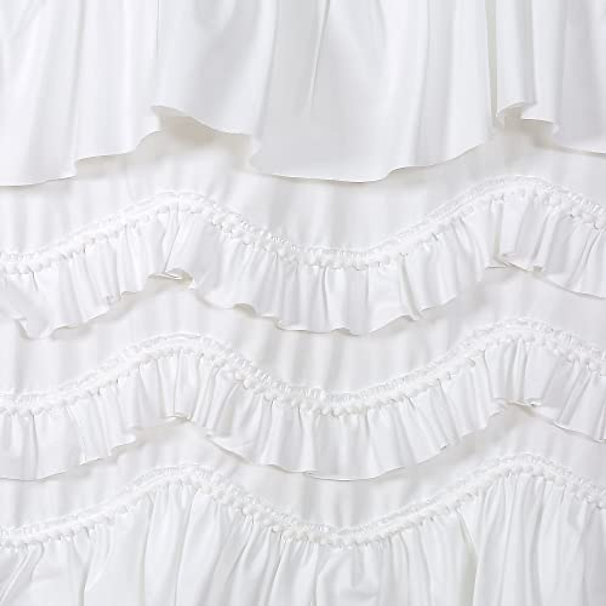 Lush Decor Kemmy Window Curtain Panel (Single), 63" Long x 52" Wide, White