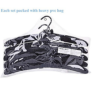 Cocomaya 17 Inch Extra Large Anti Slip Satin Padded Bridal Wedding Dress Hanger No Bumps for Dress Coats, Sweaters Pack of 5 (Black, 5)