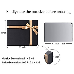 LIFELUM Gift Box 2 Pack 11 x 8 x 3.5 Inches，Black Gift Boxes for Presents with Magnetic Lid Luxury Christmas Gift Boxes for Present Box Contains Card, Ribbon, Shredded Paper Filler