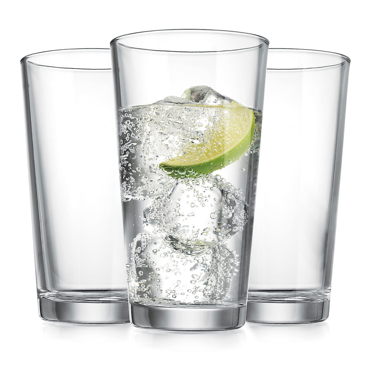 Glaver's Drinking Glasses Set Of 10 Highball Glass Cups 17 OZ. Basic Water Glasses, Beer, Juice, Cocktails, Wine, Iced Tea, Bar Glasses. Dishwasher Safe.