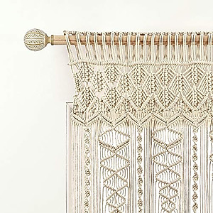 Lush Decor Boho Macrame Textured Cotton Valance/Kitchen Curtain/Wall Decor, 30" L x 40" W, Neutral