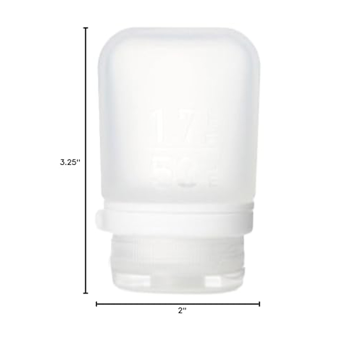 humangear GoToob+ (Small) | Refillable Silicone Travel Bottle | Locking Lid | Food-Safe Material | Clear, Small (1.7 fl.oz; 53ml)