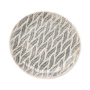 Creative Co-Op Set of 4, 7.75" Round Stoneware Plate Dinnerware, Multi