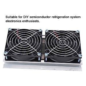 Thermoelectric Semiconductor Radiator Cooler Refrigeration Cooling Fan Heat Sink System Kit,2 Cooling Fans, 2 Large Fans and 2 Cold Junction modules