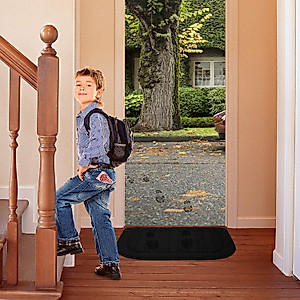 BEQHAUSE 30x18 Inch Kitchen Rug Mats, Durable Anti-Slip Absorbent Dirt-Resistant Kitchen Rug Pet Mat Machine Washable (Black)