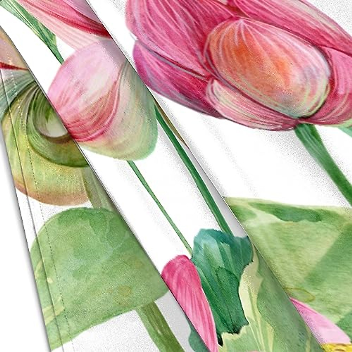 Floral Lotus Pattern Satin Pillow Cases Silk Satin Pillowcase for Hair and Skin Standard Set of 2 Super Soft Silk Pillowcase with Envelope Closure (20x26 in)