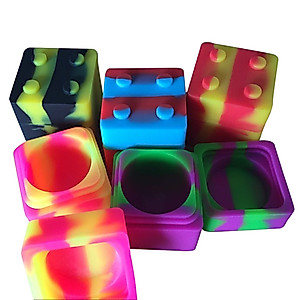 Gentcy 11ml 25Pcs Silicone Container Concentrate Storage Square Silicone Jar