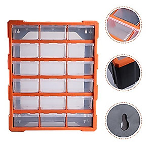 GANAZONO Plastic Parts Storage Hardware and Craft Cabinet Creative Drawer Storage Container 18 Drawer/Orange