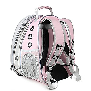 Lollimeow Pet Carrier Backpack, Bubble Backpack Carrier, Cats and Puppies,Airline-Approved, Designed for Travel, Hiking, Walking & Outdoor Use (Pink-Front Expandable)