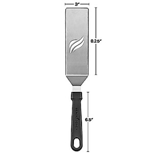 Blackstone 5051 Griddle Accessories Set Heat Resistant 6 Piece Stainless Steel Outdoor Indoor Grilling Utensils Hibachi Tools Kit-16, 16 Inch Tongs, Fork, 16” Ladle, 2 Extra-Long Spatula