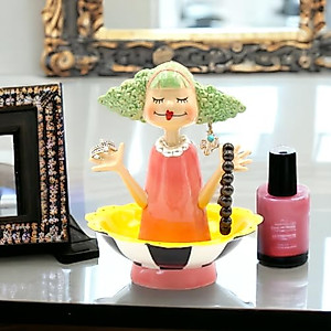 Cosmos Gifts Corp Fine Porcelain Vanity Lady Jewelry Tray Earrings Ring Bracelet Holder Figurine (Jewelry Accessory Not Included), 7 1/2" H