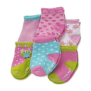 Little Me baby girls Variety Little Me 6 Pack Newborn Girl Socks Happy Owl Multi, Happy Owl, 12-18 Months US