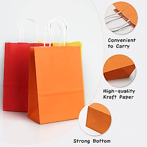 OWill 48 pcs Gift Bags, 8 Colors Party Favor Bags，Goodie Bags with Handles for Kids Birthday, Wedding, Party Supplies -5.9×3.2×8.3 inches