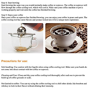 WEIGUZC Coffee Cooling Tool with Reusable Stainless Steel Ice Sphere - Unlock Coffee True Flavors, Also Ideal for Bourbon, Scotch, and Cocktails - 40mm Round Shape (1)