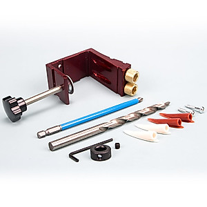 Comidox 1Set 15°Woodworking Inclined Hole Locator Hole Jig Kit Pocket Hole Drill Guide Jig Set for Professionals and Tool Enthusiasts