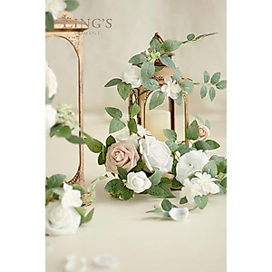 Ling's Moment 1.5/2 inch Artificial Rose White Buds and Petite Roses w/Stem Pack of 24 for DIY Wedding Boutonniere Corsages Bouquets Centerpieces Decorations