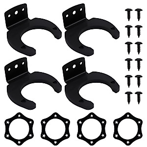LNQ LUNIQI 4 Sets Microphone Holders Wall- Mounted Microphone Stand Black Wireless Microphone Hanging Microphone Accessories for KTV Home