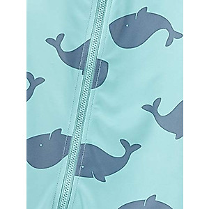 Simple Joys by Carter's Boys' 2-Pack 1-Piece Zip Rashguards, Turtle/Whale, 12 Months