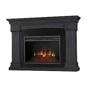 Real Flame Deland Grand Electric Indoor Fireplace with Remote Control, Realistic Infrared Fireplace with Heater, White