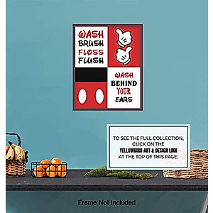 Mickey Bathroom Wall Art Print - Home Decoration, Room Decor For Kids, Childs, Childrens, Baby or Toddlers Bath, Restroom, Powder Room, Guest Bath - Gift for World Fans - 8x10 UNFRAMED print