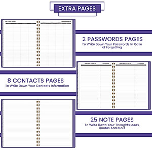 2024 Monthly Planner - Jan. 2024 - Dec. 2024, 12 Months Calendar/Planner 2024 with Faux Leather, 8.86" x 11.4", 15 Notes Pages, Strong Twin - Wire Binding, Pocket, Monthly Tabs, Perfect Organizer