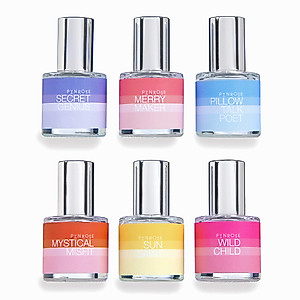 PINROSE Perfume Petite Perfume Palette Sample Set for Women - Clean, Vegan, Cruelty-free and Hypoallergenic Scents with Essential Oils - Six 1.5ml Eau de Parfum Sprays
