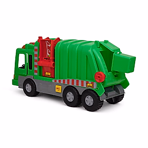Playkidz Kids 15" Garbage Truck Toy with Lights, Sounds, and Manual Trash Lid, Interactive Early Learning Play for Kids, Indoor and Outdoor Safe, Heavy Duty Plastic