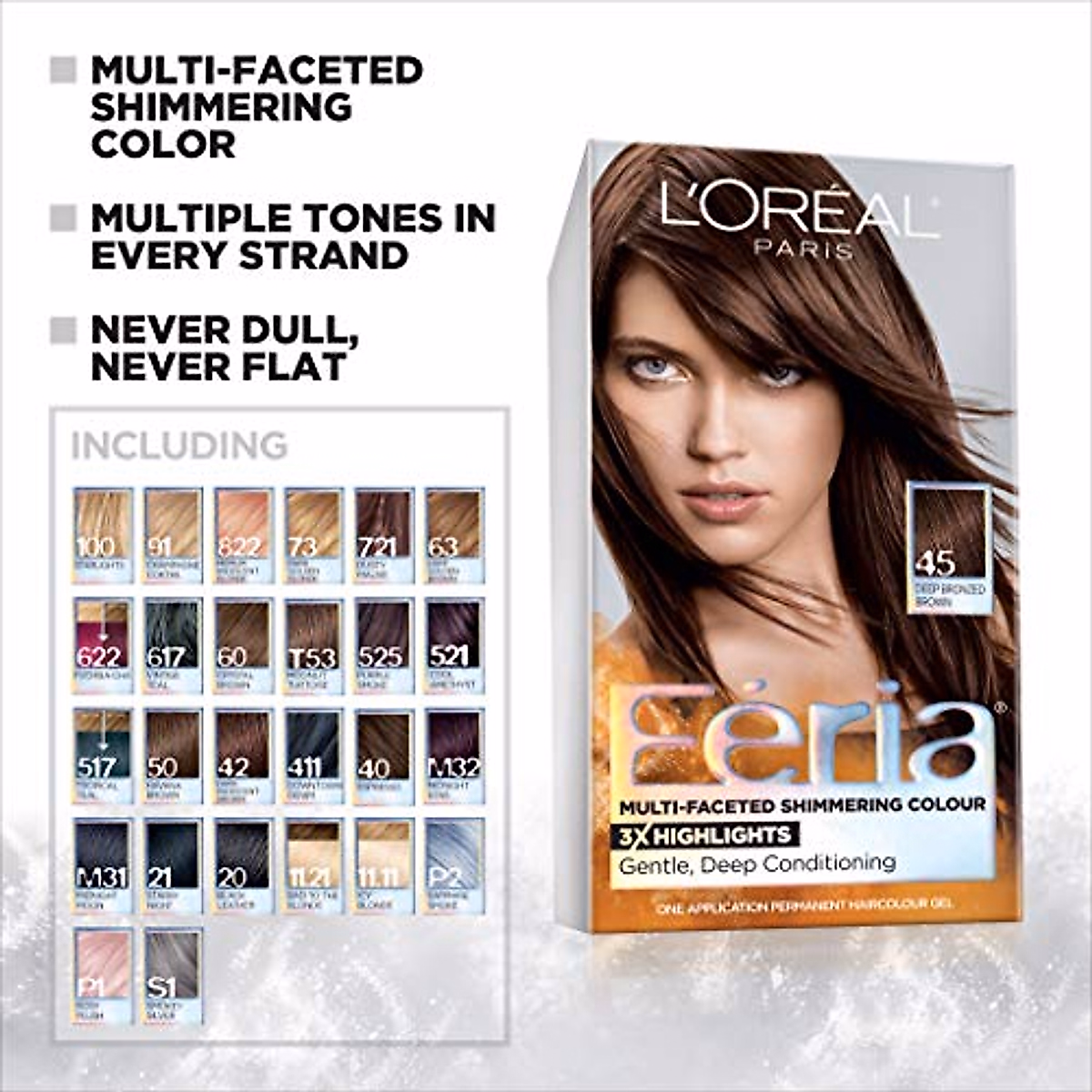 L'Oreal Paris Feria Multi-Faceted Shimmering Permanent Hair Color, P2 Rosy Blush (Smokey Pink)